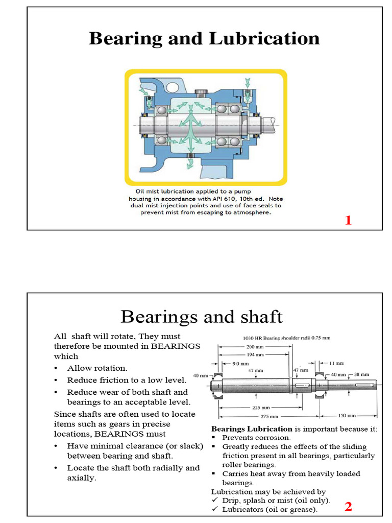Bearings and Lubrication Essentials | PDF | Wear | Bearing (Mechanical)