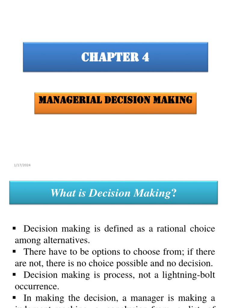 Ch-4 (Decission Making) | PDF | Decision Making | Risk