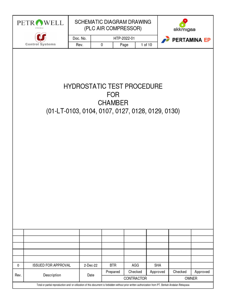 Hydrostatic Test Procedure R0 | Download Free PDF | Materials | Civil ...