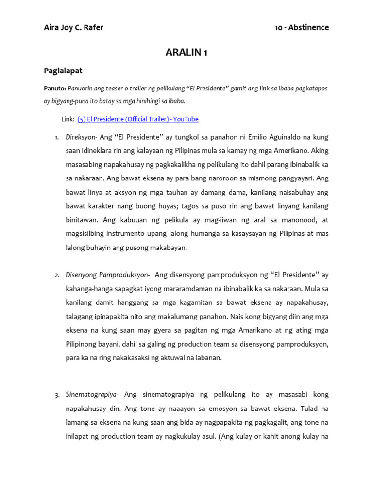 Aira Joy Rafer - Filipino - Module 5 | PDF