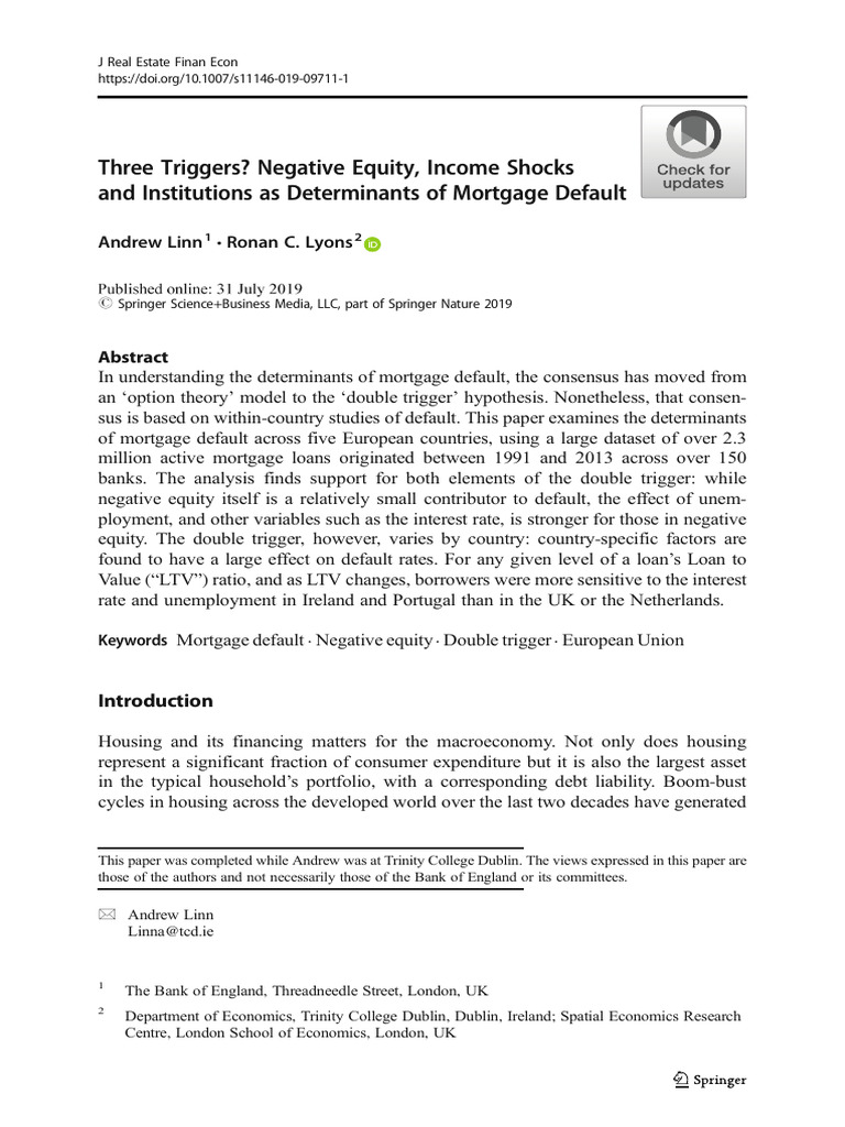 Income Shock Mortage | PDF | Foreclosure | Mortgage Loan