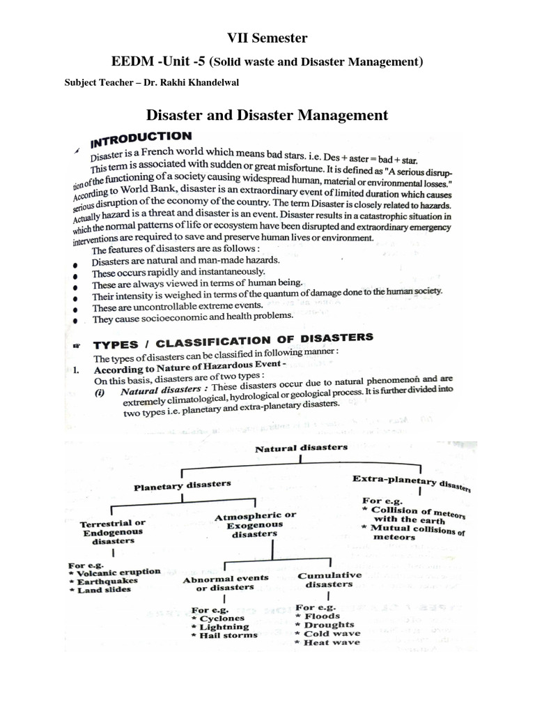 Unit 5 (2) Disaster Management | PDF