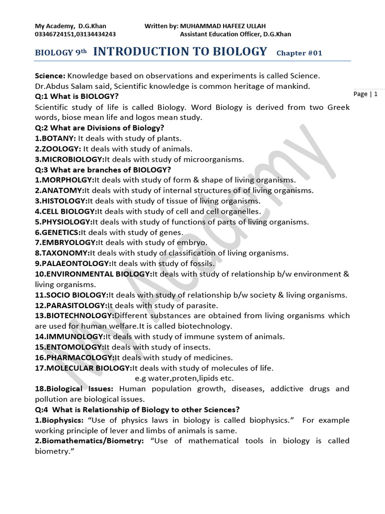 Introduction to Biology Concepts | PDF | Meiosis | Endoplasmic Reticulum