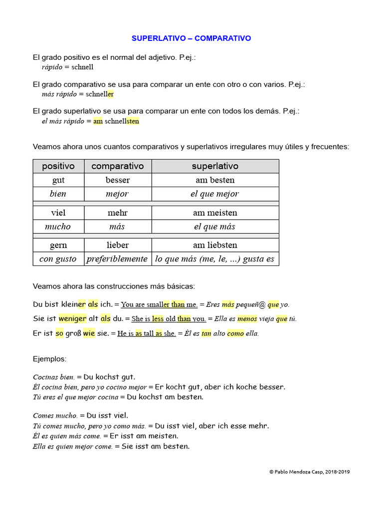 Comparativo Superlativo | PDF