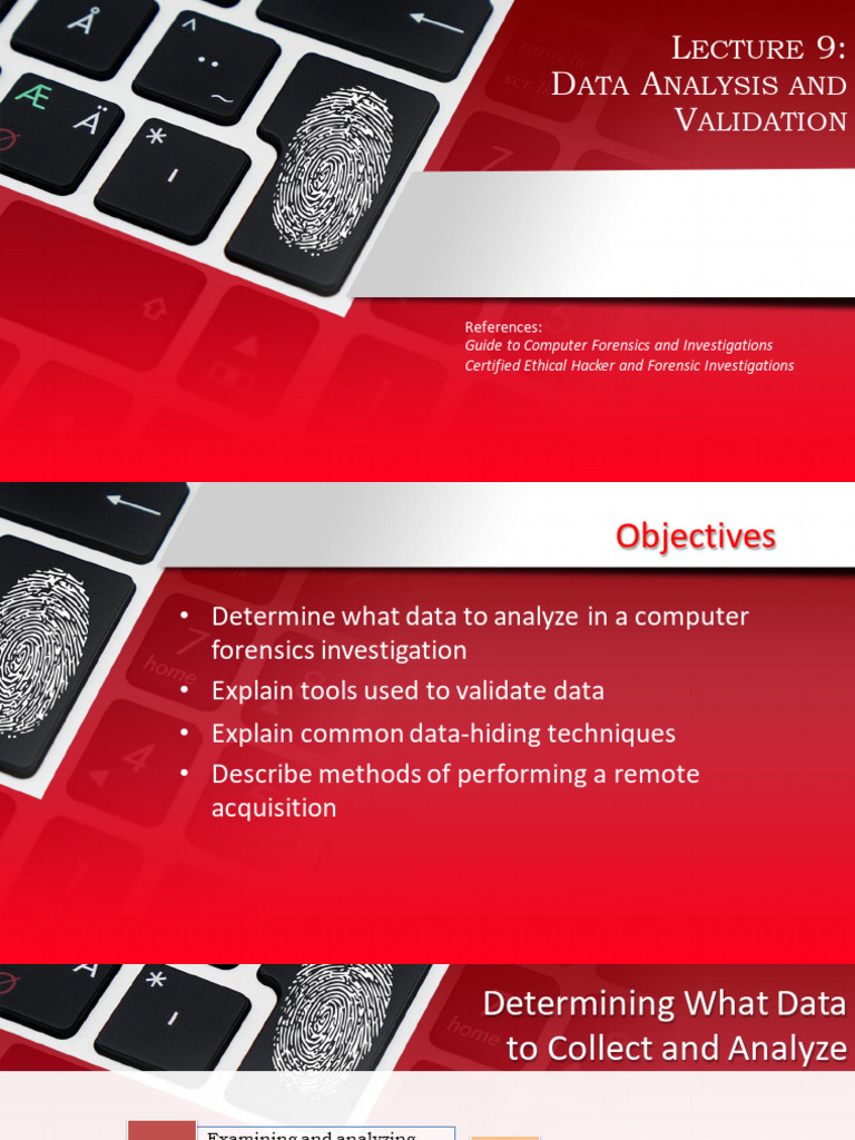 Lecture 9 Data Analysis and Validation | PDF | Computer Forensics | Computer File