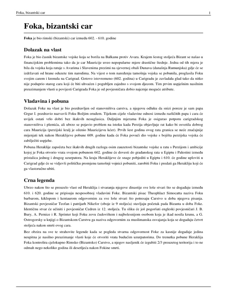 Foka, Bizantski Car | PDF
