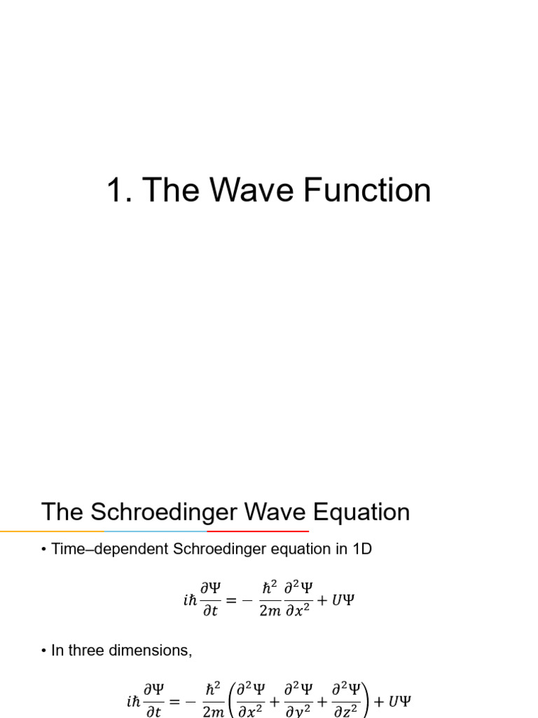 1D Wavefunction and Probability Density | PDF | Schrödinger Equation ...