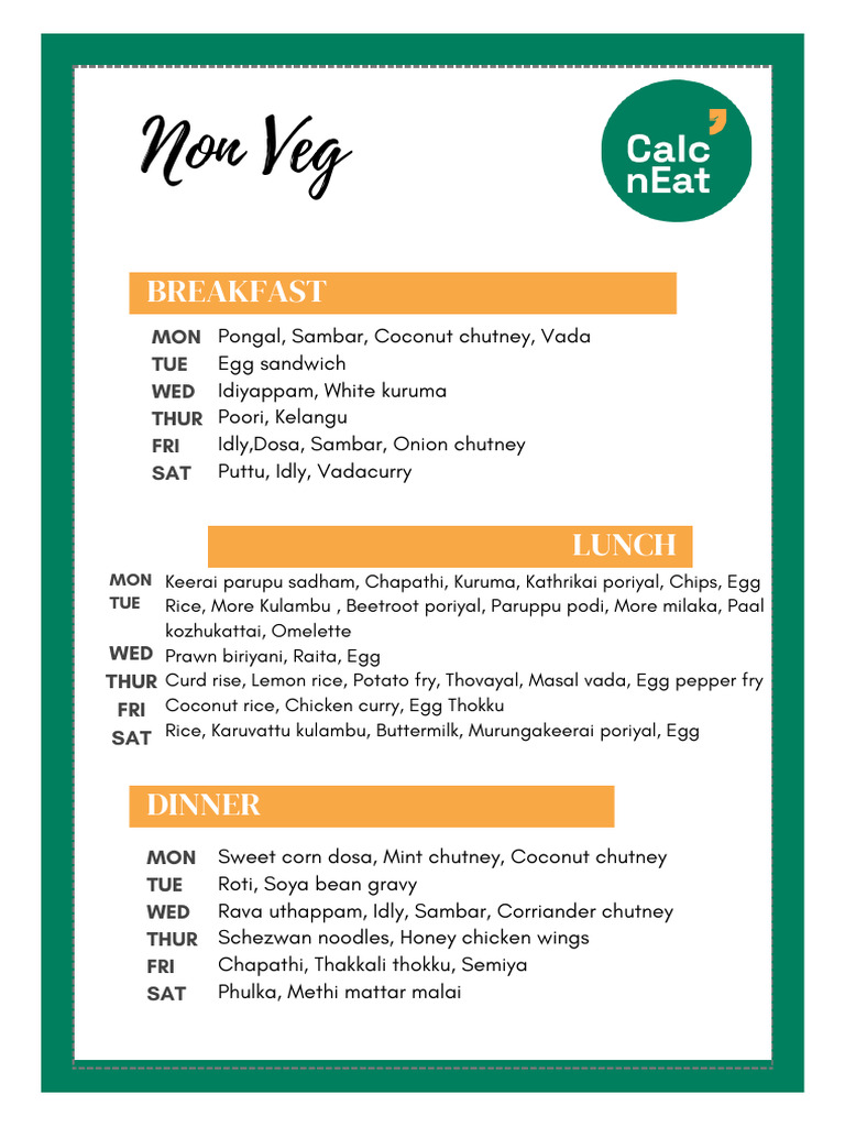 WEEK 5 Calc Neat Menu | PDF
