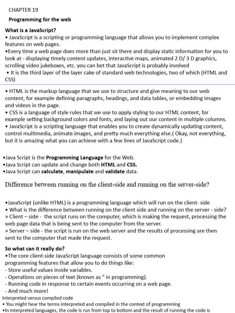 Programming for the web | PDF | Dynamic Web Page | World Wide Web Programming for the web | PDF | Dynamic Web Page | World Wide Web