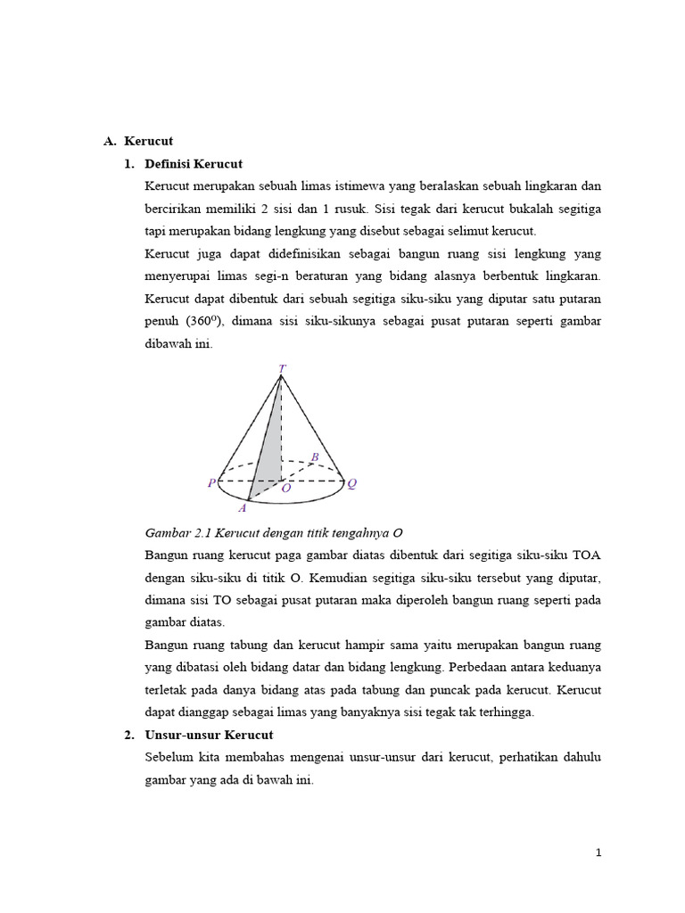 Materi Kerucut Dan Volume Bola | PDF | Metode & Bahan Ajar