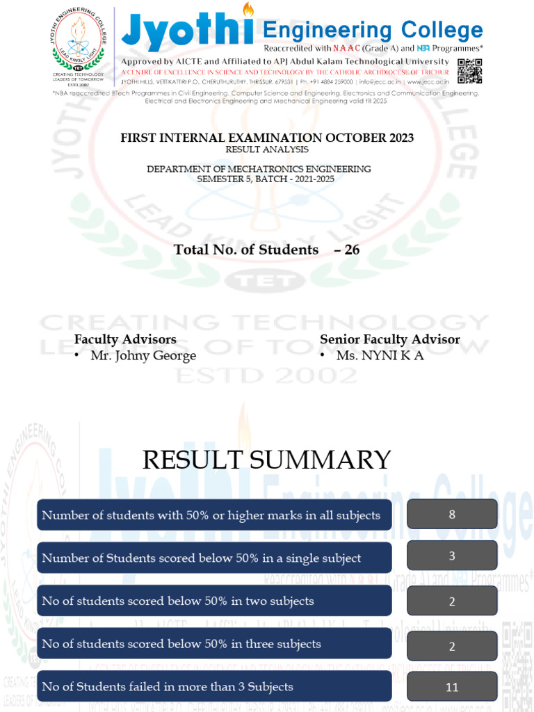 Result Analysis - Internal Examination | PDF | Computing | Engineering