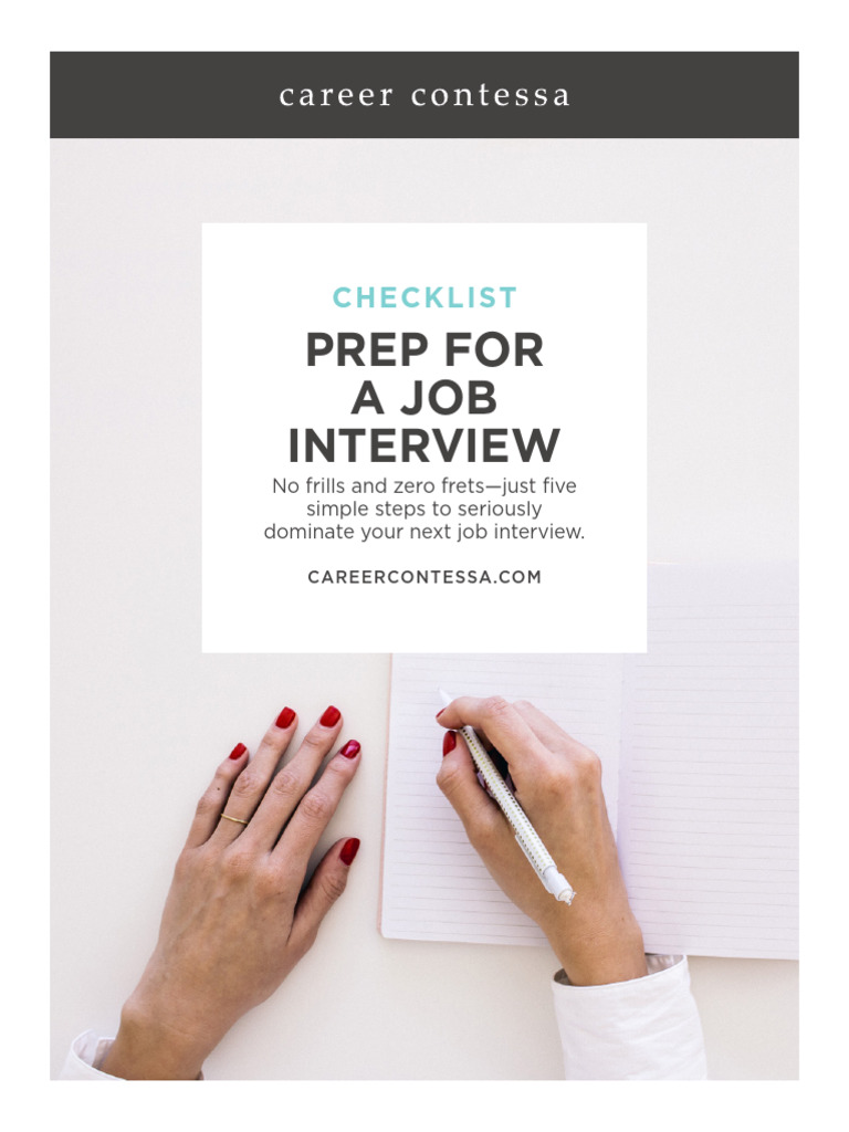 Prep Checklist For A Job Interview | PDF | Job Interview | Human ...