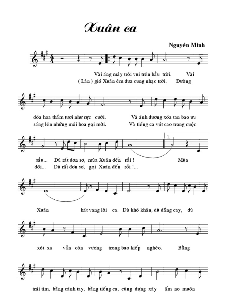 Xuân Ca - NH C Và L I Nguyên Minh | PDF | Livres de cuisine, nourriture et vin | Arts du langage ...