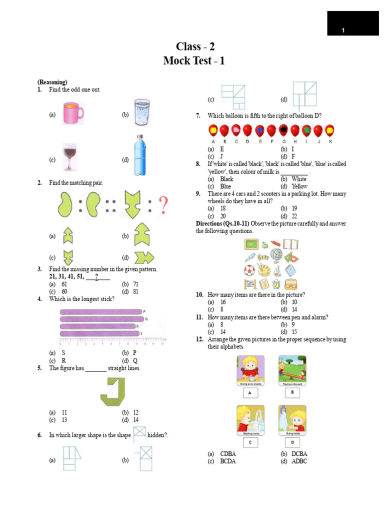 Class 2 Logical Reasoning | PDF