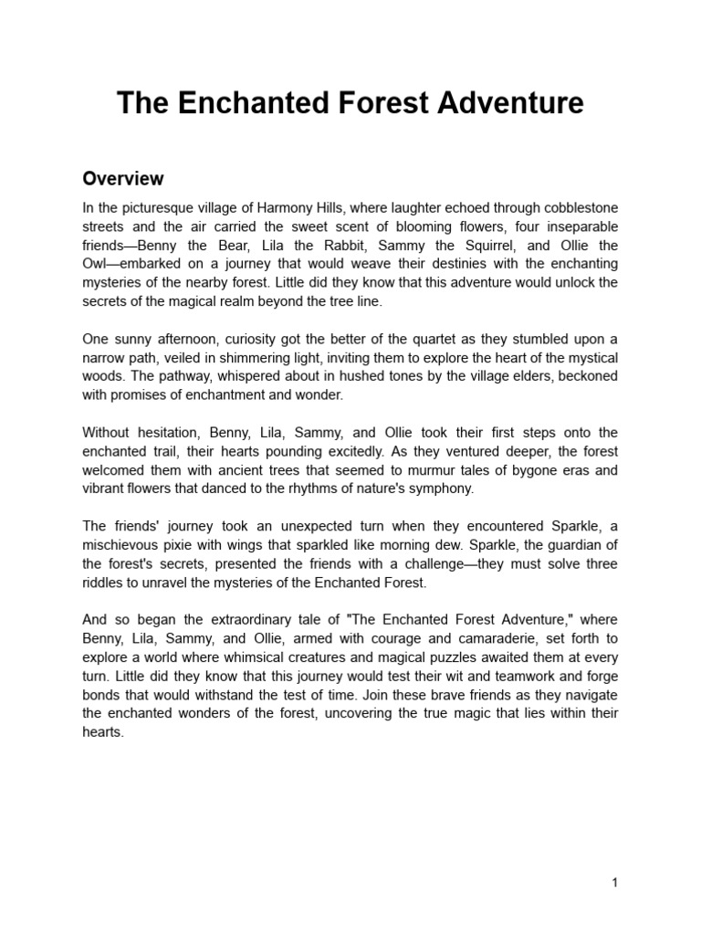 The Enchanted Forest Adventure | PDF | General Fiction