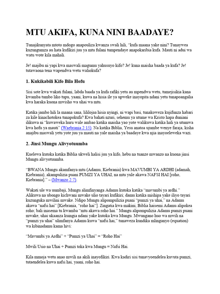 Mtu Akifa | PDF