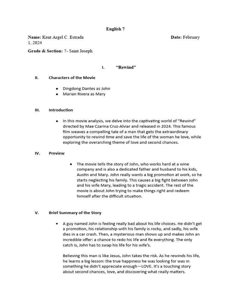 Rewind Movie Analysis | PDF