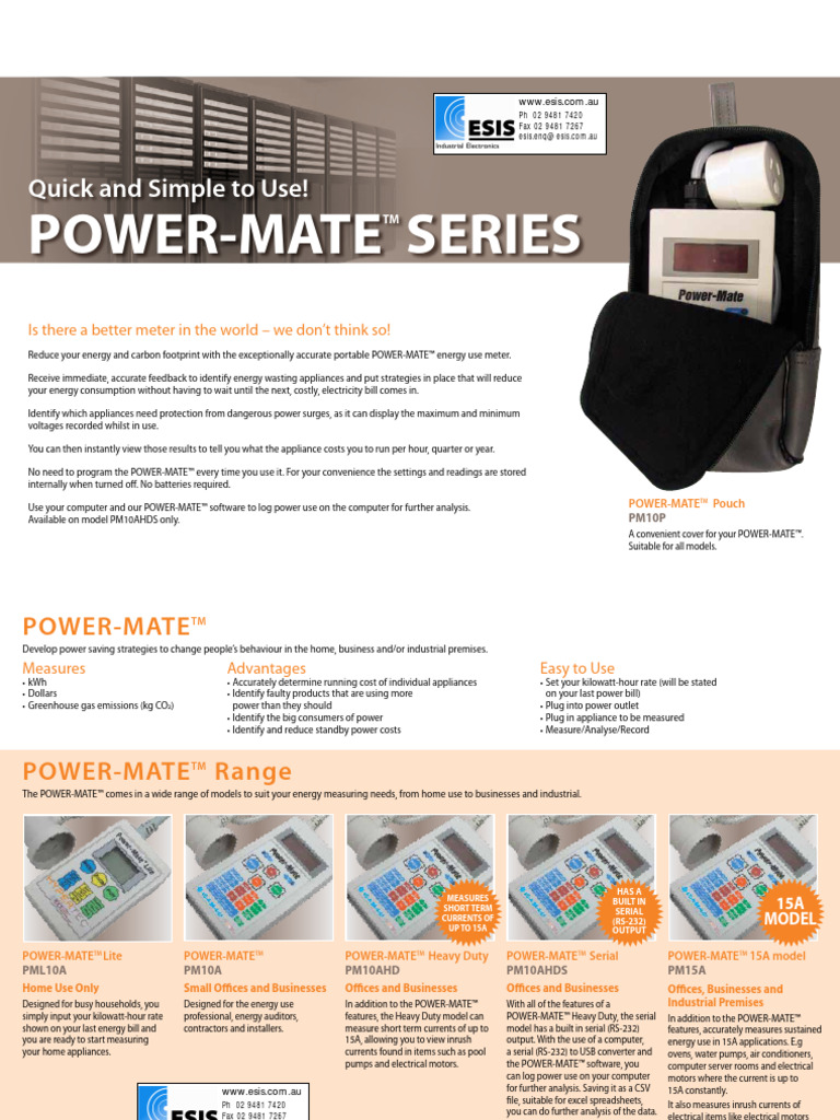 Power Mate Range 2012 | PDF | Electrical Engineering | Electricity