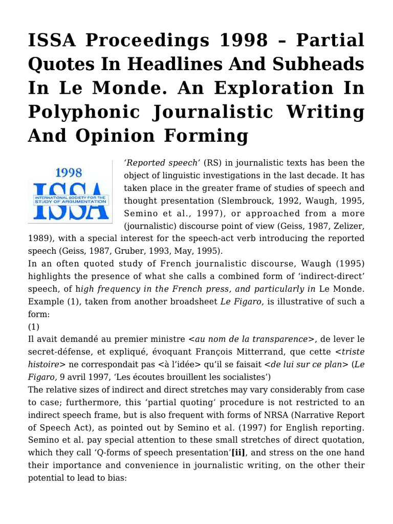 Torck - 1999 - Partial Quotes | PDF | Attitude (Psychology) | Adjective