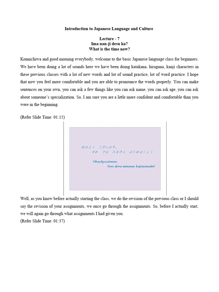 Lec 7 | PDF | Japanese Language | Kanji