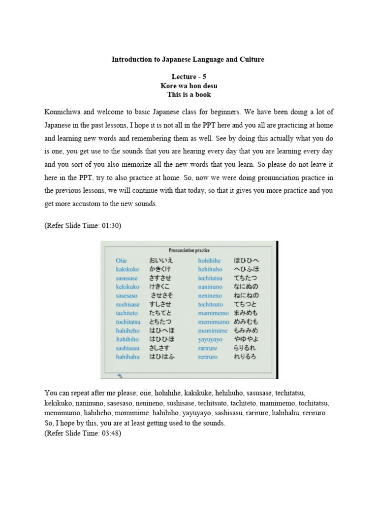 Lec 5 | PDF | Japanese Language | Kanji