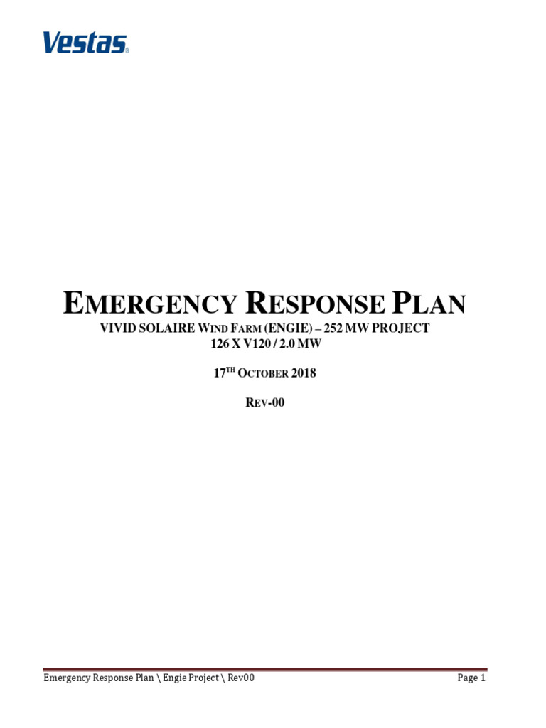 Emergency Response Plan-Engie Project Site | PDF | Emergency ...