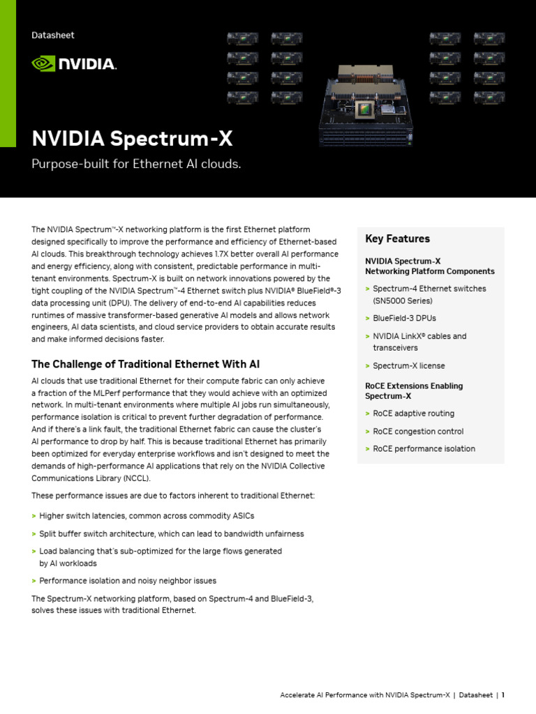 NVIDIA Spectrum-X | PDF | Computer Network | Ethernet