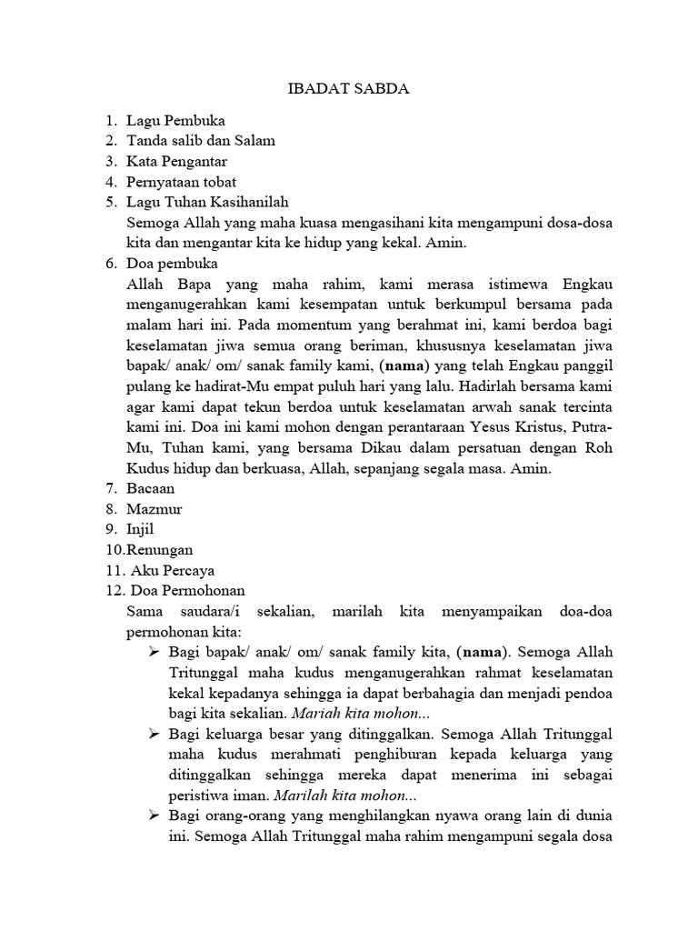 Susunan Ibadat Sabda | PDF | Religion & Spirituality