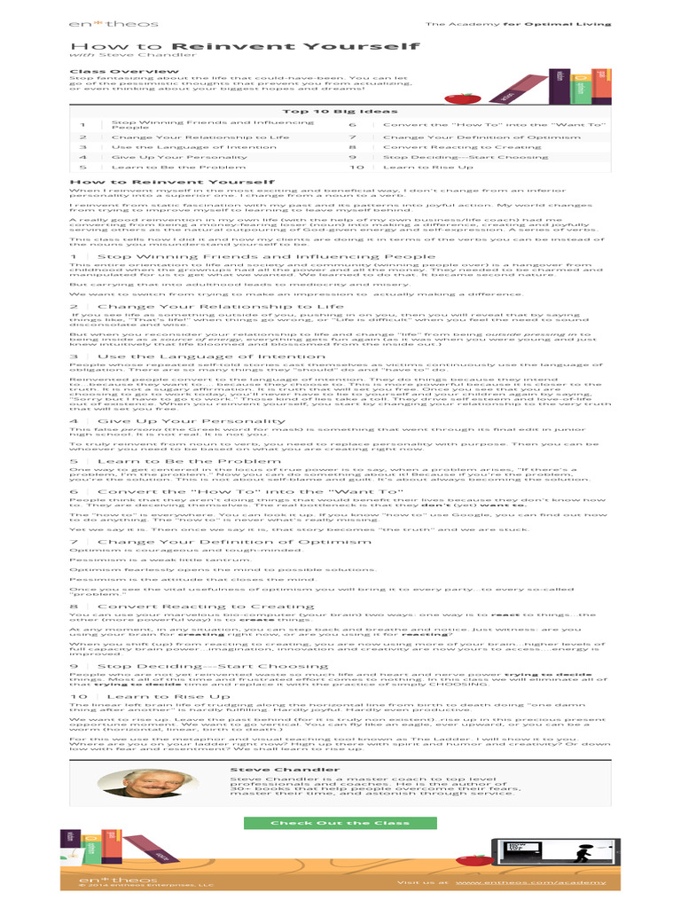 How To Reinvent Yourself | PDF | Optimism