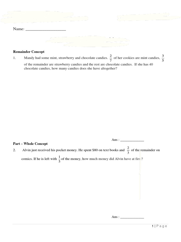 P6 Term 1 Revision Worksheet | PDF