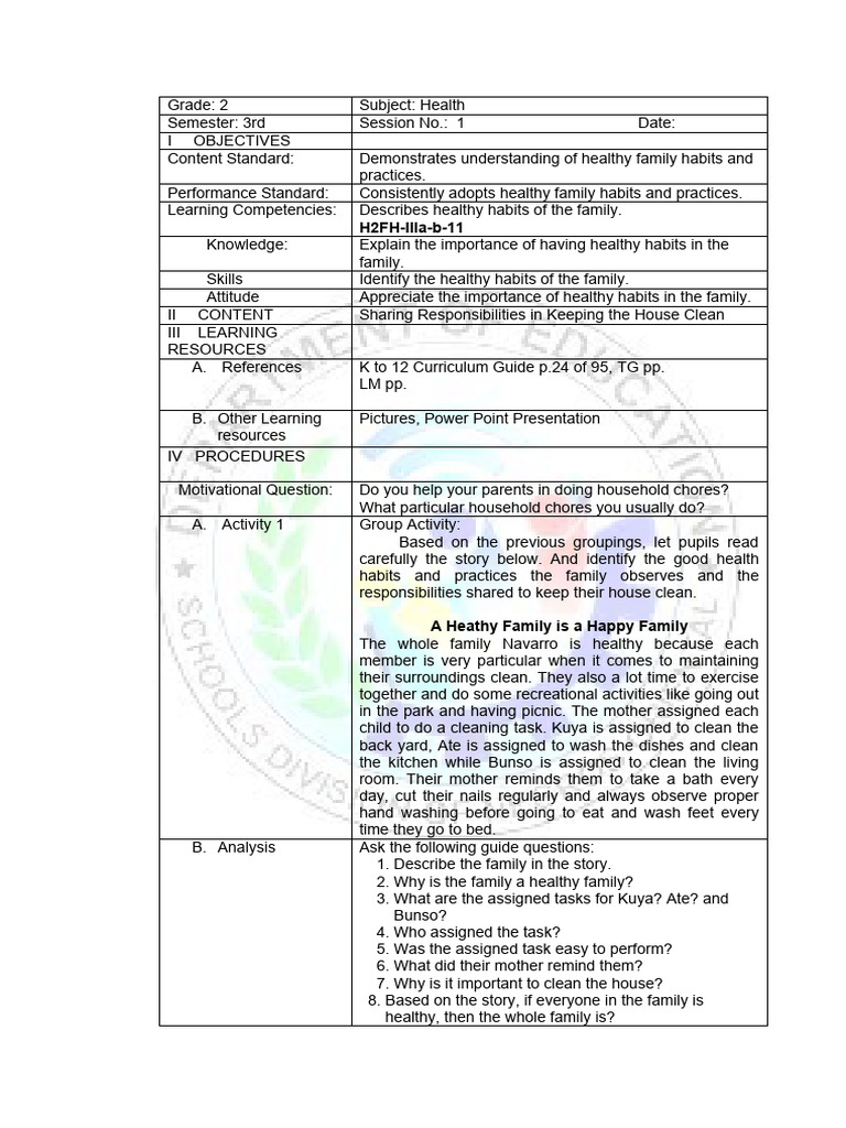Prototype-DLP-in-Health-2-3rd-Quarter | PDF | Hygiene | Learning