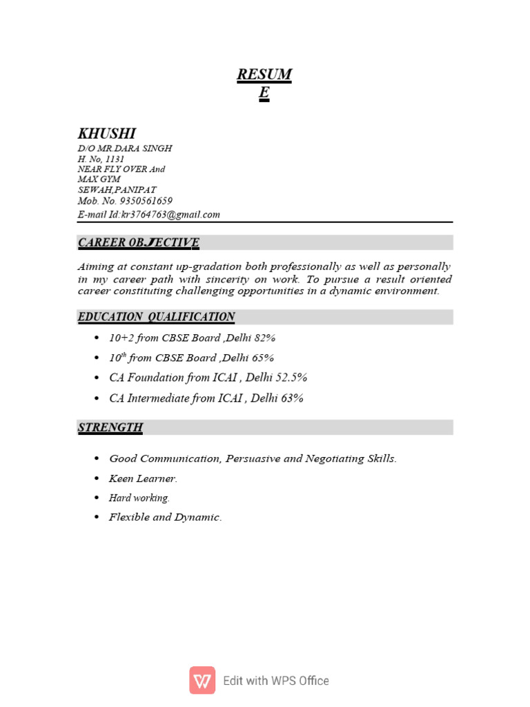 Khushi Resume | PDF