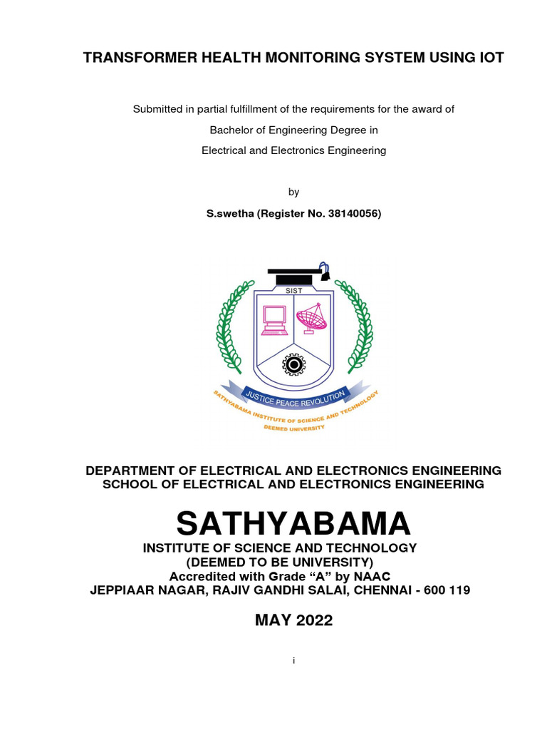 Transformer Health Monitiring System Report | PDF | Arduino | Microcontroller