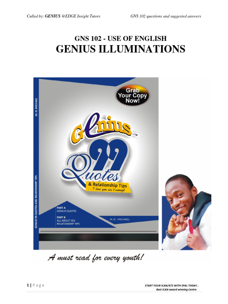 GNS 102 - Genius Illuminations | PDF | Adjective | Syntax