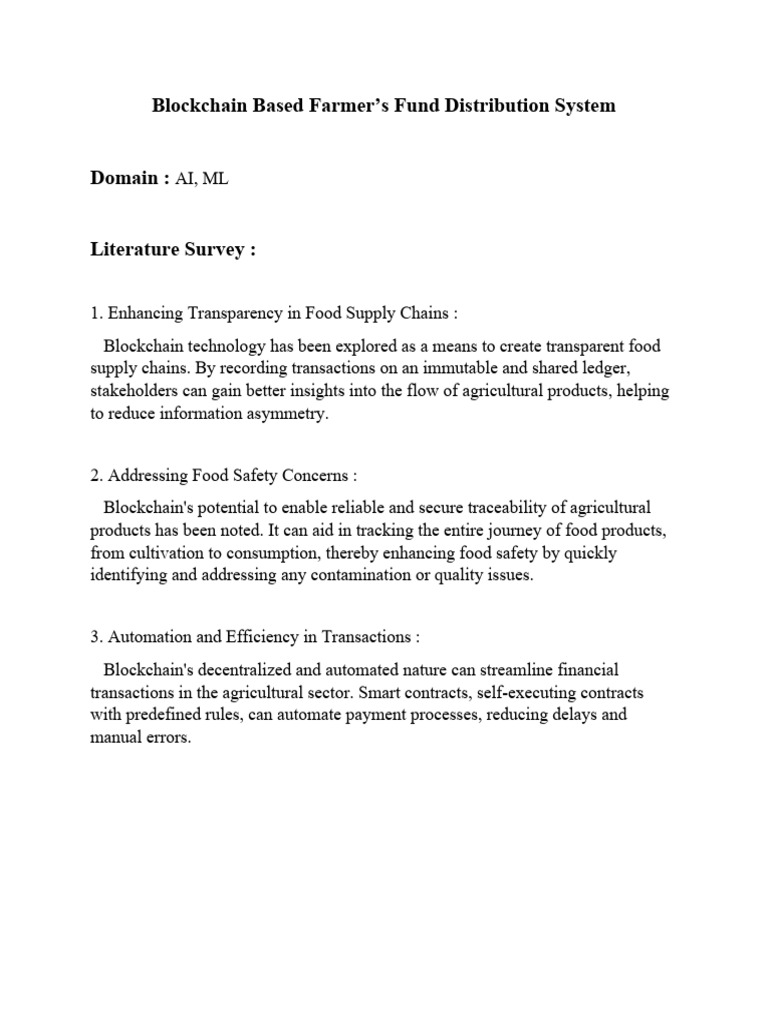 Blockchain Based Farmer's Fund Distribution System | PDF | Internet Of ...