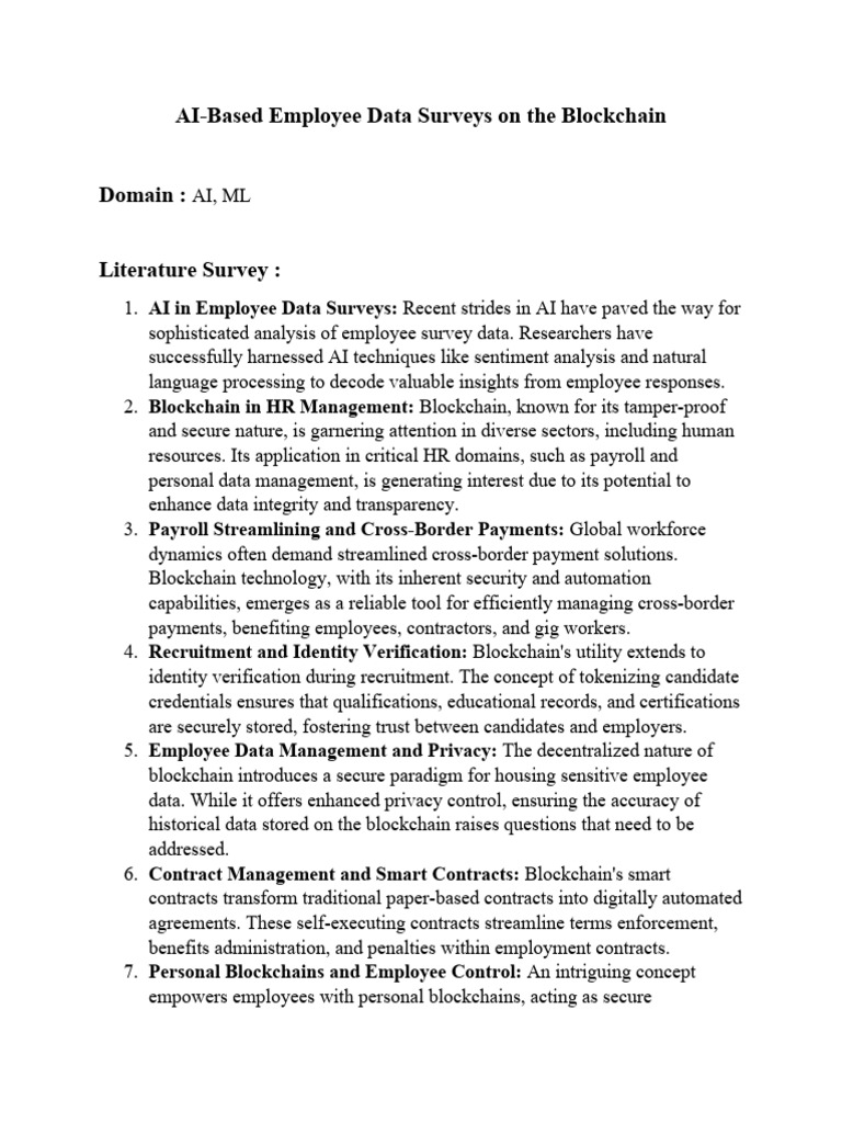 AI-Based Employee Data Surveys On The Blockchain | Download Free PDF ... AI-Based Employee Data Surveys On The Blockchain | Download Free PDF ...