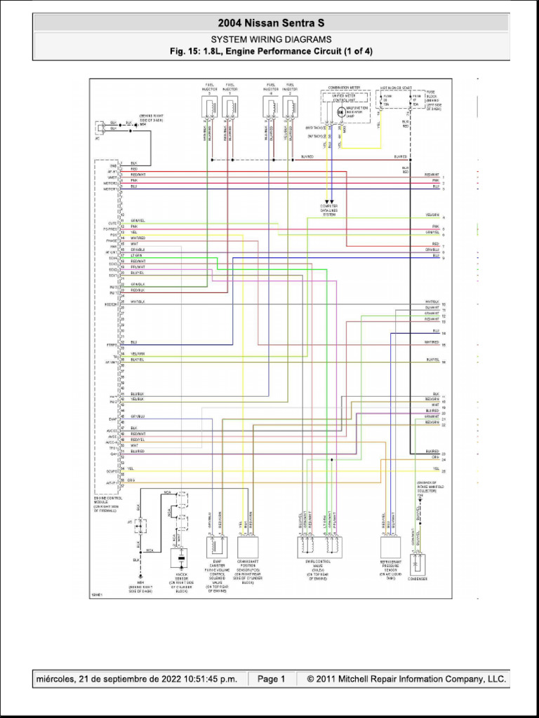 Diagrama Electrico Sentra 2004 1.8 | PDF