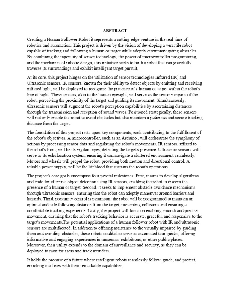 Human Follower Robot Pdf Robotics Robot