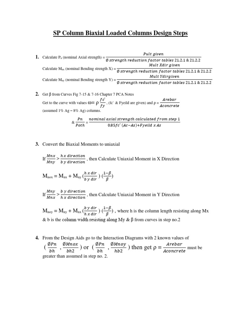 SP Column Biaxial Design of Columns 1706511901 | PDF | Applied And ...