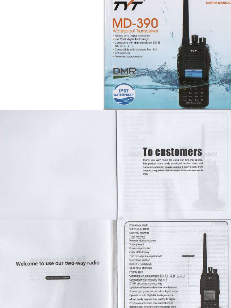 TYTERA Tyt MD 390 User Manual | PDF