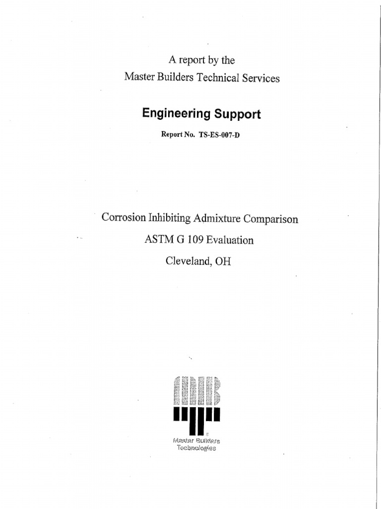 Rheocrete CNI - ASTM G 109 - Scanned | PDF | Corrosion | Concrete