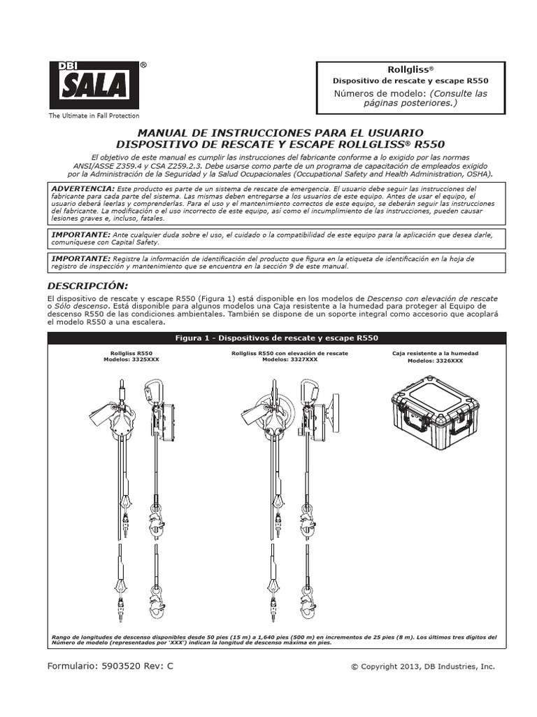 Rollgliss R550 DBI SALA | PDF | Bienes manufacturados