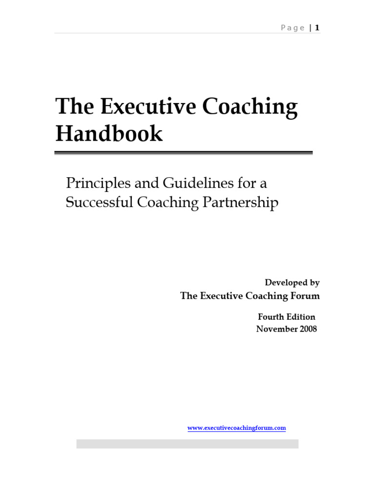 The Executive Coaching Handbook | PDF | Leadership | Goal