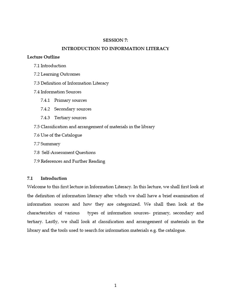 Introduction To Information Literacy | Download Free PDF | Information ...