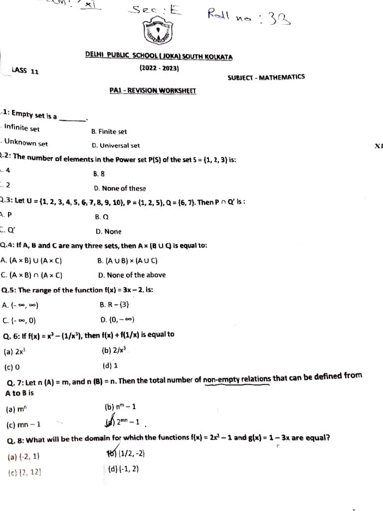 Maths Worksheet 1+2 | PDF | Equations | Algebra