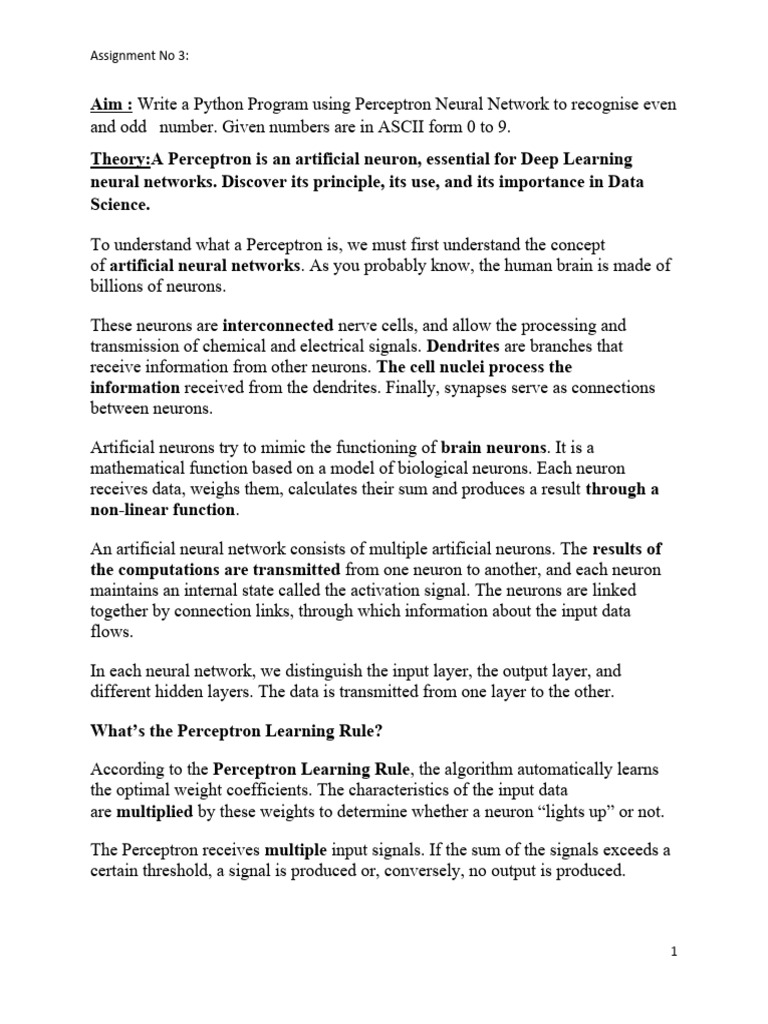 Practical 3 ANN | PDF | Artificial Neural Network | Neuron