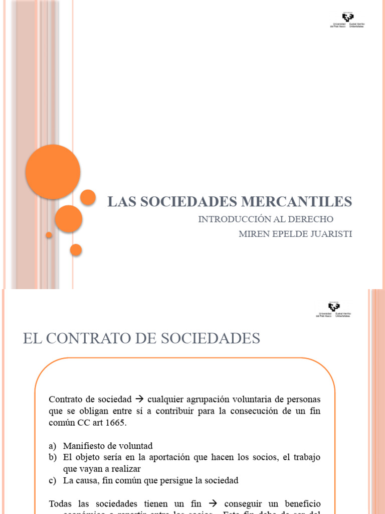 Las Sociedades Mercantiles | PDF | Sociedad de responsabilidad limitada | Sociedad