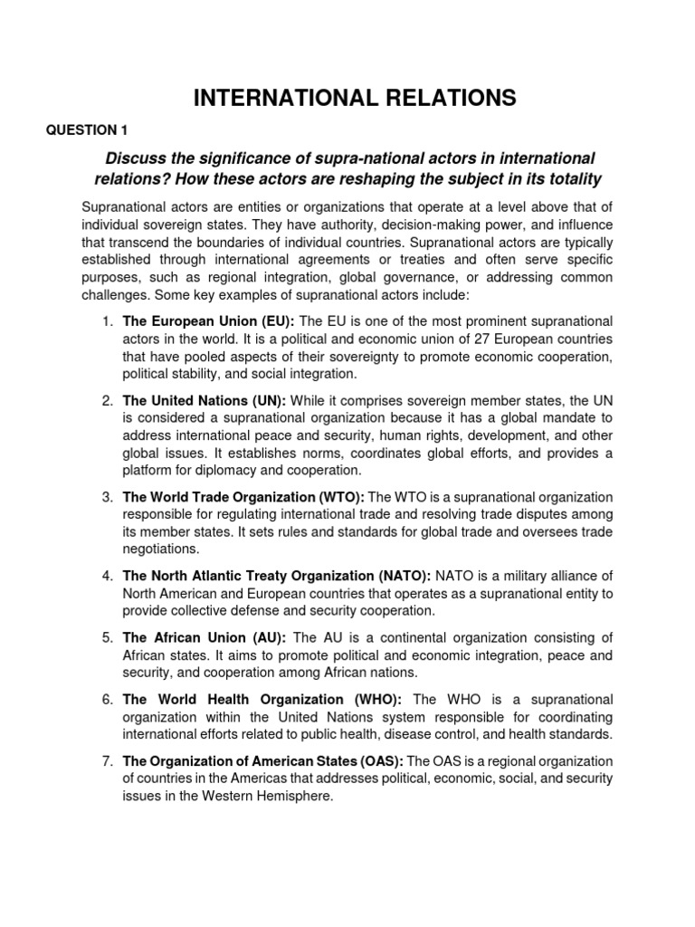 INTERNATIONAL RELATIONS | PDF