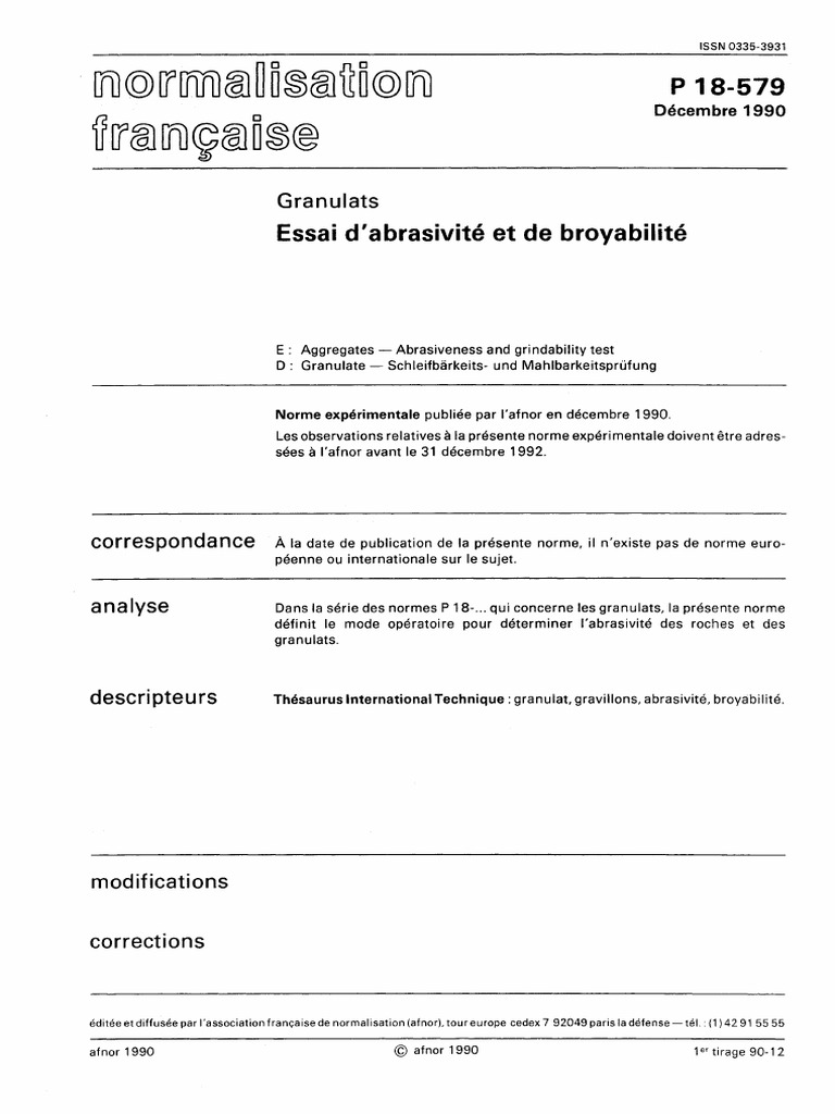P 18-579 - Décembre 1990 | PDF