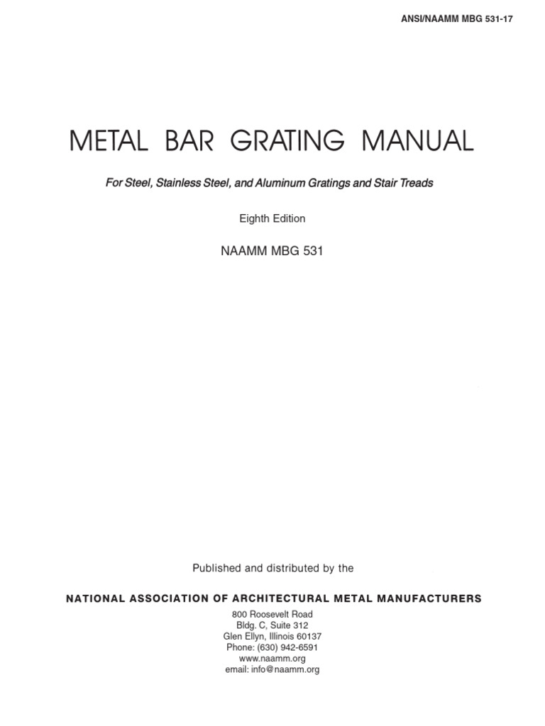 NAAMM Metal Bar Grating Manual 531 - Part2 | PDF